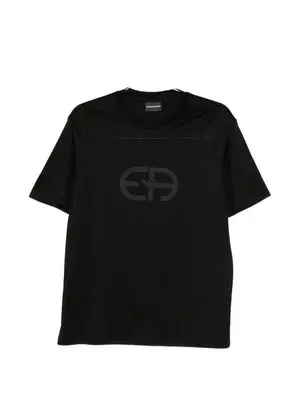 Emporio Armani Logo Cotton T Shirt - Black