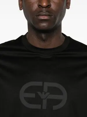 Emporio Armani Logo Cotton T Shirt - Black