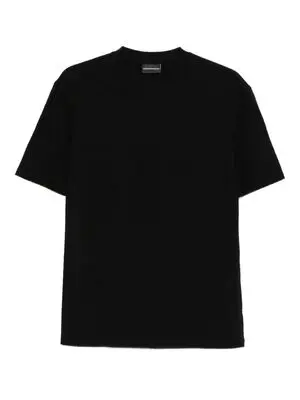 Emporio Armani Logo Cotton T Shirt - Black