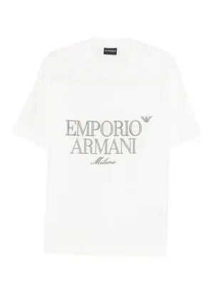 Emporio Armani Logo Cotton T Shirt - White