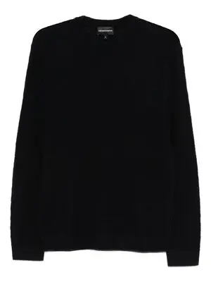 Emporio Armani Wool Crewneck Sweater - Blue