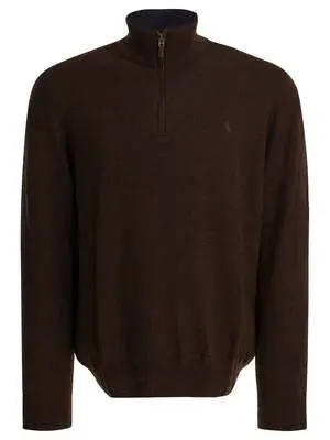 Polo Ralph Lauren Wool Quarter-zip Sweater - Brown