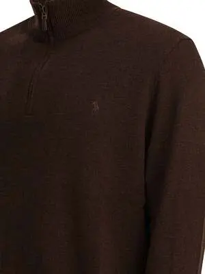 Polo Ralph Lauren Wool Quarter-zip Sweater - Brown