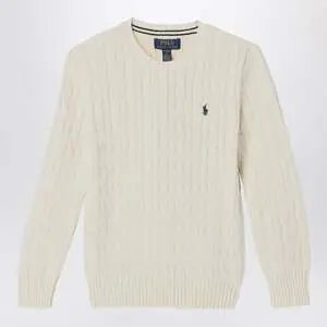 Polo Ralph Lauren Cable Knit Crewneck Sweater - White