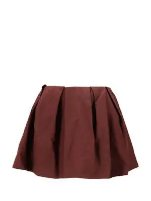 SHUSHU/TONG Tucked Short Skirt - Brown