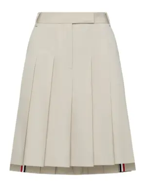 Thom Browne Bermuda Length Pleated Skirt - Beige