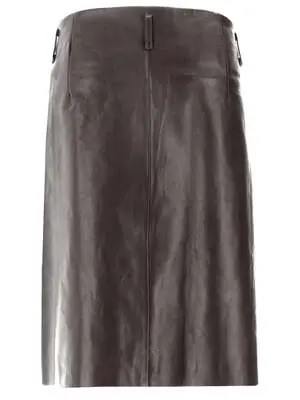 NICCOLO PASQUALETTI Piega Square Suede Patchwork Skirt