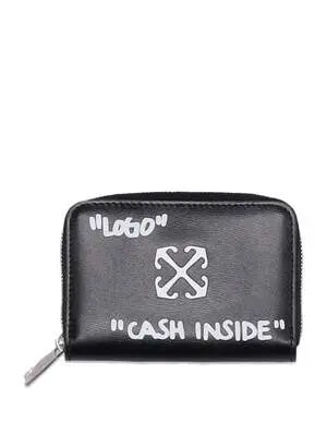 Off White Jitney Coin Purse Quote Black White - Black - White