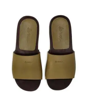LA ROSE Leather Clogs - Lime
