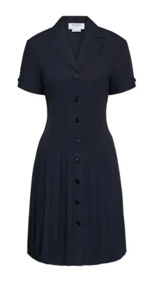 Thom Browne Bermuda-length Pleated Shirtdress - Navy