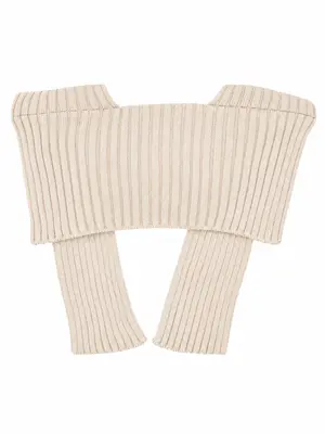 NICCOLO PASQUALETTI Parte Scarf Wool Yarn - Cream
