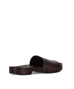 LA ROSE Leather Clogs - Radica