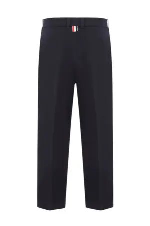 Thom Browne Utility Chino Trouser Garment Dye In Cotton Twill - Navy