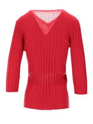 LA ROSE Cashmere And Silk Top - Rosso Fuoco