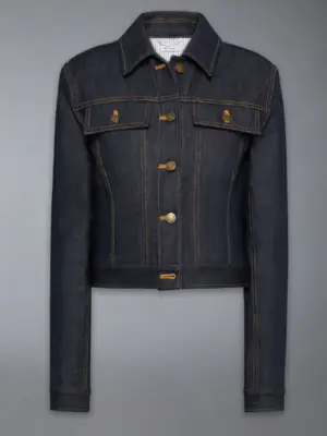 Thom Browne Shrunken Fit Selvedge Denim Jacket - Navy