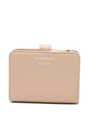 Emporio Armani Leather Bifold Wallet - Beige