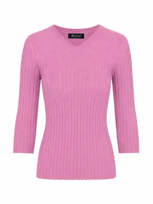 LA ROSE Cashmere And Silk Knit Top - Rosa