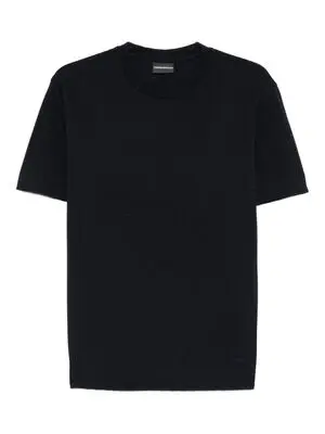 Emporio Armani Logo Cotton T Shirt - Blue