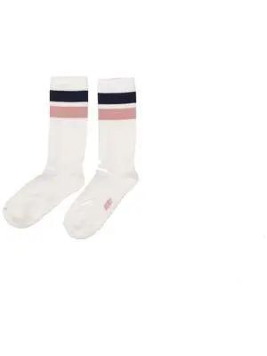 AUTRY Crew Socks - Stripes Cream/powder