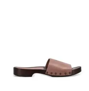 LA ROSE Leather Clogs - Cipria
