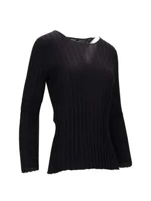 LA ROSE Cashmere And Silk Blend Top - Nero