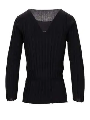 LA ROSE Cashmere And Silk Blend Top - Nero