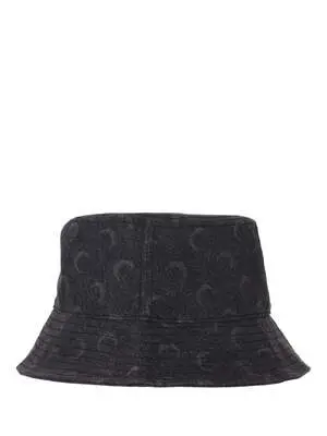 MARINE SERRE Moon Laser Denim Bucket Hat - Dark Grey