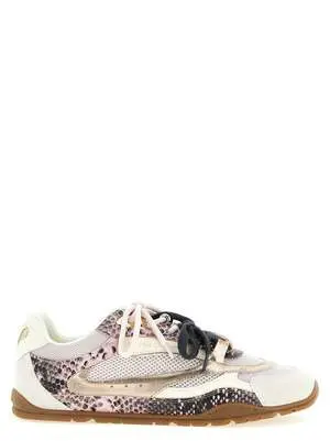 Pinko Laminated Leather And Animal Print Sneakers