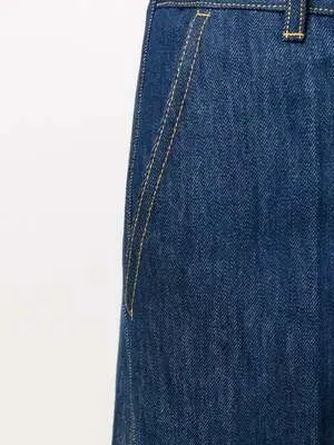 PATOU High-rise Cuffed Jeans - Rodeo Blue