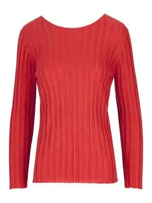 LA ROSE Crewneck Cashmere-silk Top