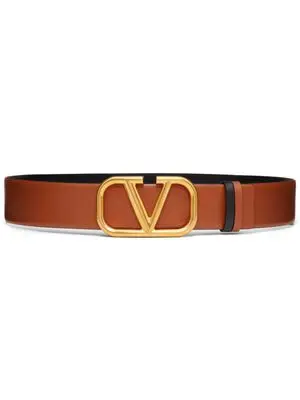 Valentino Garavani Vlogo Signature Reversible Belt - Leather Brown