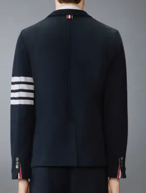 Thom Browne Sack Jacket In Double Face Knit With 4-bar Stripe