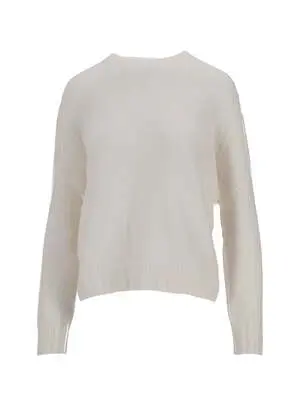 LA ROSE Round Neck Long Sleeve Top - White