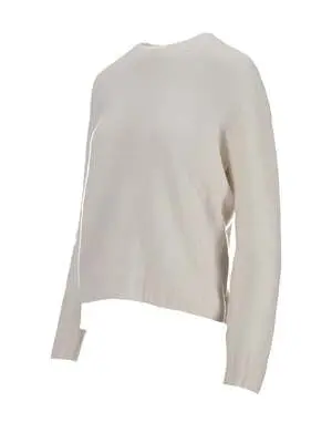 LA ROSE Round Neck Long Sleeve Top - White