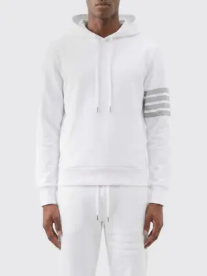 Thom Browne Long Sleeve Loopback Hoodie With 4-bar Detailing
