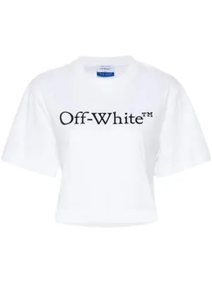 Off White Big Logo Bookish Crop Tee