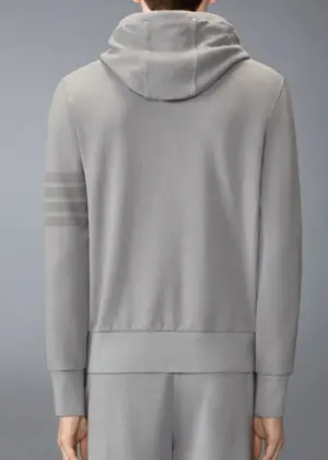 Thom Browne Long Sleeve Hoodie Pullover With 4-bar Detailing