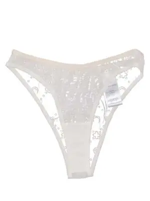 MARINE SERRE Recycled Mesh High-cut Panties - Off White