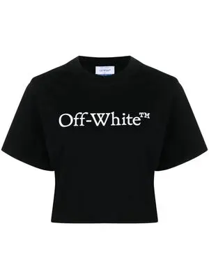 Off White Big Logo Bookish Crop Tee
