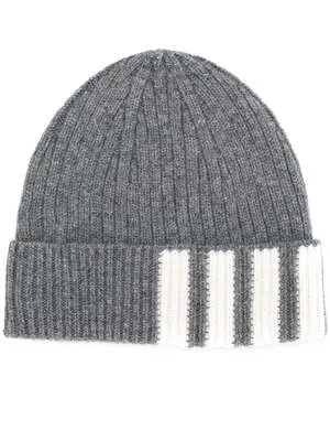 Thom Browne Cashmere Rib Hat - Med Grey