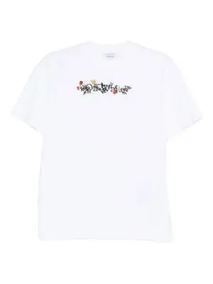 Off White Bookish Flowers Regular Tee