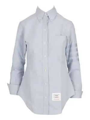 Thom Browne Classic Point Collar Shirt With Satin Weave - Light Blue