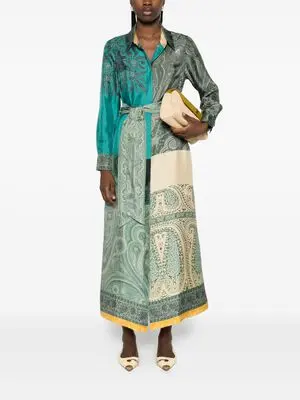 PIERRE-LOUIS MASCIA Printed Silk Shirt Dress