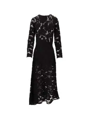PATOU Long Sleeves Lace Midi Dress