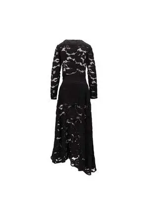 PATOU Long Sleeves Lace Midi Dress