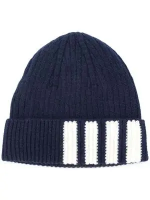 Thom Browne Ribbed Cashmere Hat - Navy