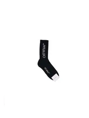 Off White Mid Socks - Black White