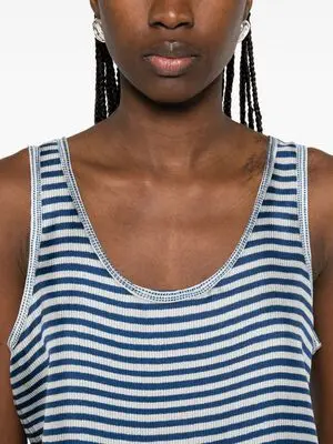 PIERRE-LOUIS MASCIA Striped Tank Top - Blue