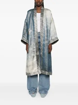 PIERRE-LOUIS MASCIA Printed Kimono Jacket - Clear Blue