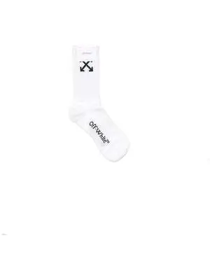 Off White Arrow Mid-calf Socks - White - Black